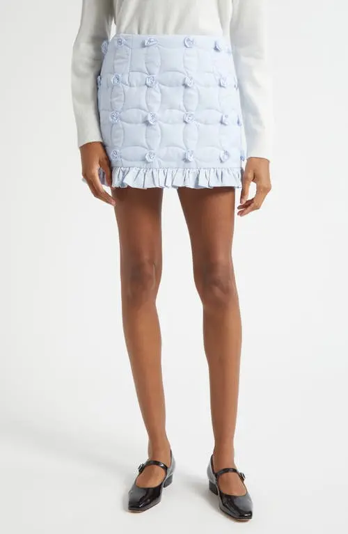 TANNER FLETCHER Matilda Quilted Rosette Miniskirt - Light Blue