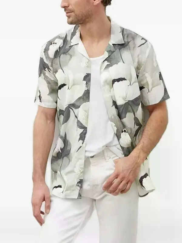 BRUUNS BAZAAR Floral-print Short-sleeve Shirt