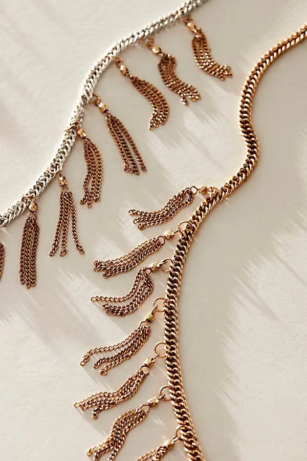 Free People Fringe Chain Necklace - Mixed Metal