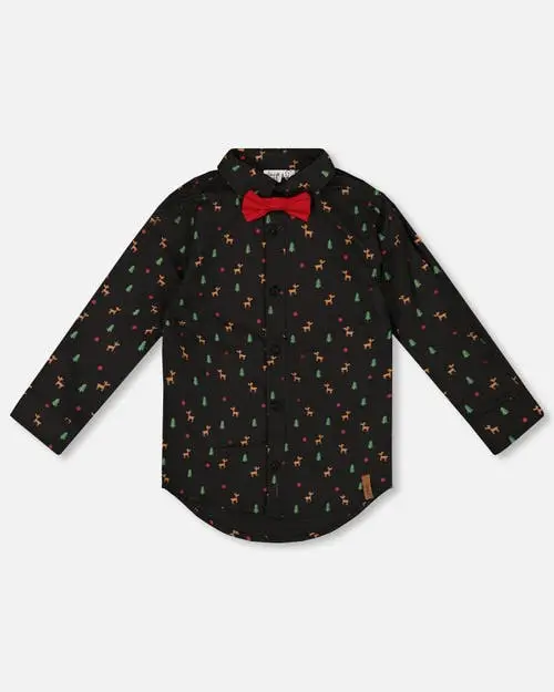 DEUX PAR DEUX Poplin Shirt With Bow Tie