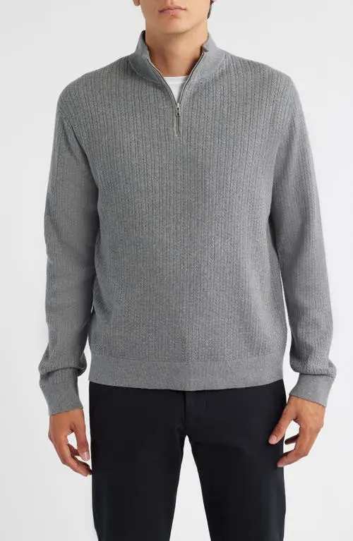 Theory Walton Half Zip Sweater - Ash Melange