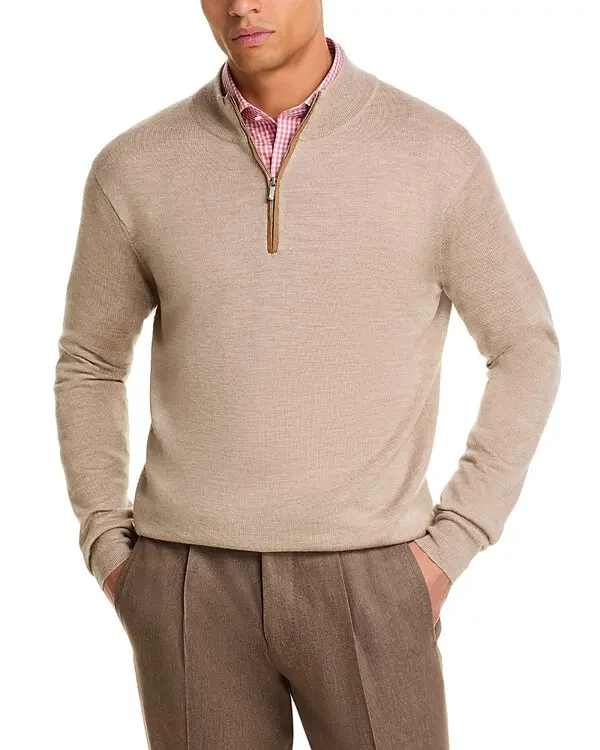 Peter Millar Autumn Crest Quarter Zip Sweater - Light Elm