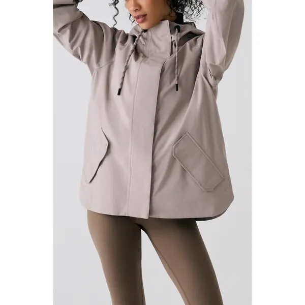 LOLE Lachine Oversize Rain Coat - Pebble