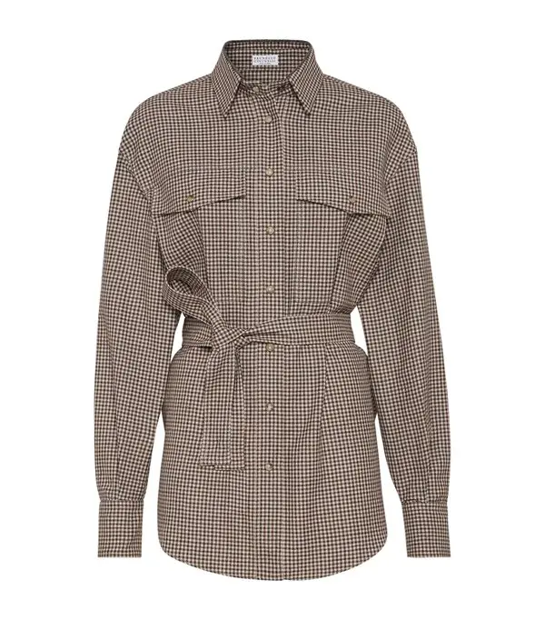 Brunello Cucinelli Virgin Wool Shirt - Brown