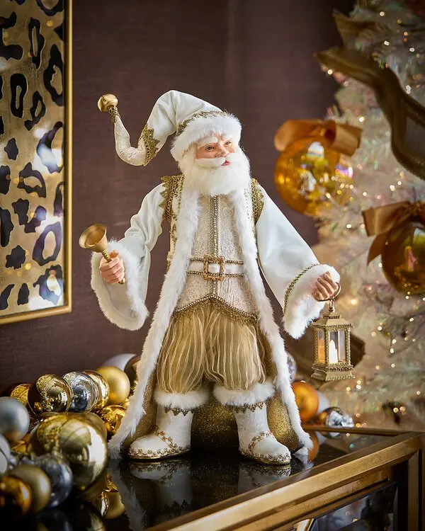 KATHERINE'S COLLECTION Gold Leaf Tabletop Santa