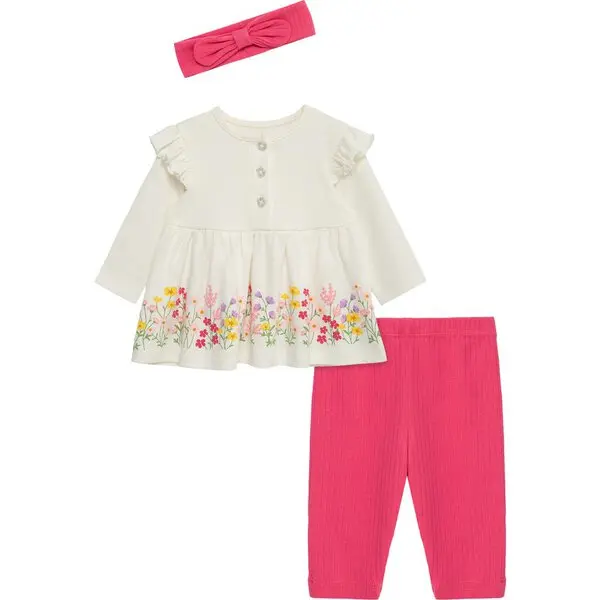 LITTLE ME Floral Print Three-piece Set
