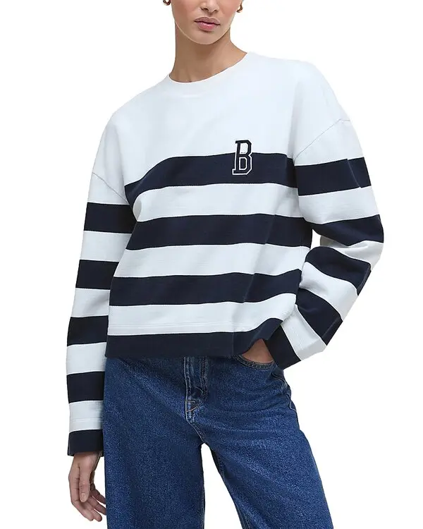 Barbour Faye Sweatshirt - Cloud/navy Stripe