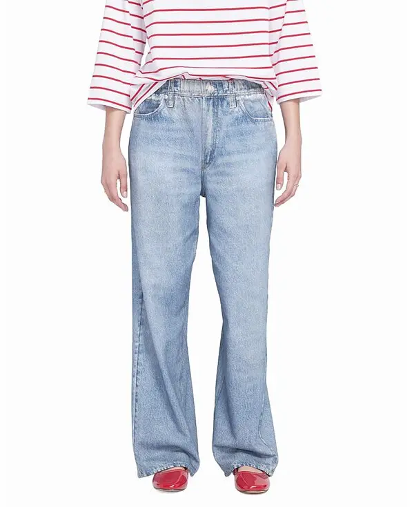 ELLE COLLECTION Printed Denim Lightweight French Terry Pant