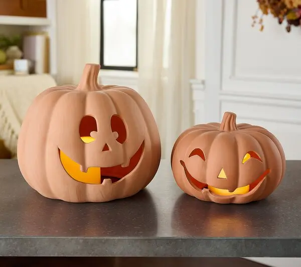 HOME REFLECTIONS S/2 In/outdoor Lit Jack-o-lantern