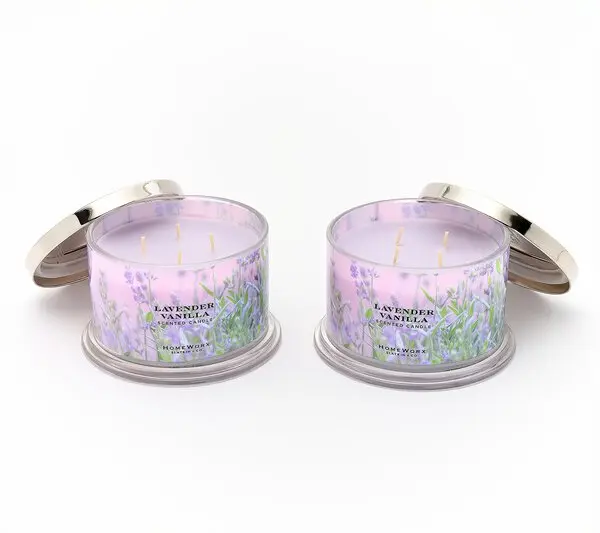HOMEWORX BY SLATKIN + CO. S/2 18oz Lavender Vanilla