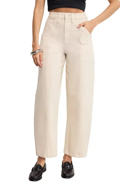 Good American Cropped Barrel Leg Pants - Canvas