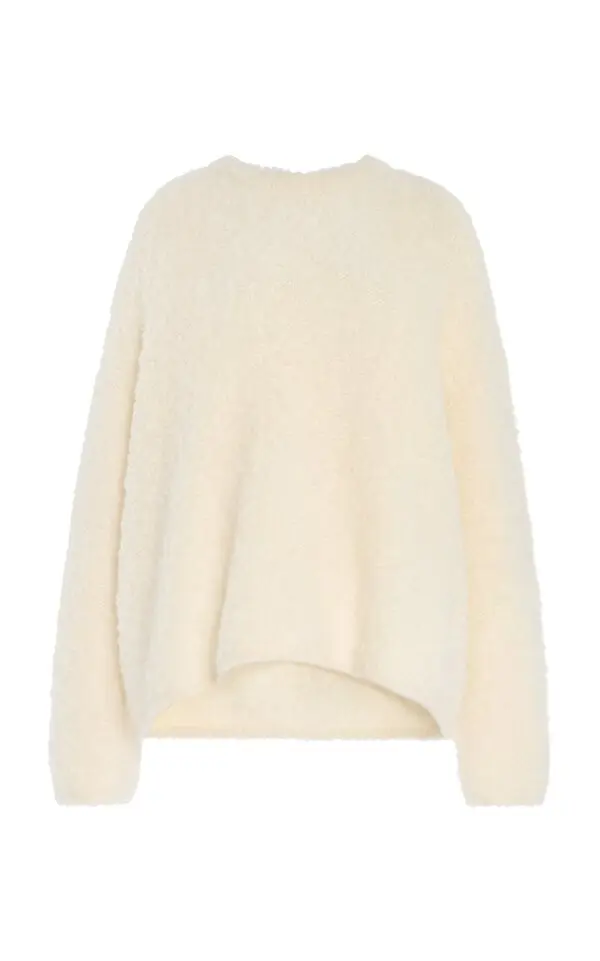 TOTÊME Boxy Bouclé Knit Top - Ivory