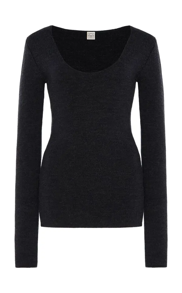 TOTÊME Compact Knit Top - Grey