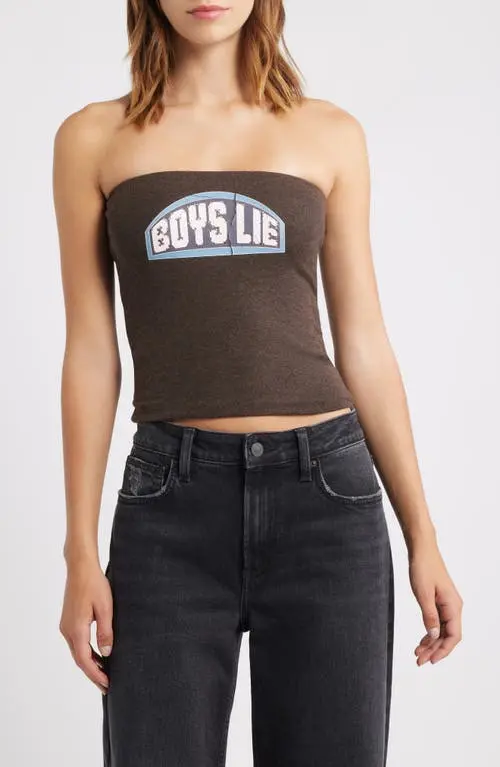 BOYS LIE Graphic Rhinestone Tube Top
