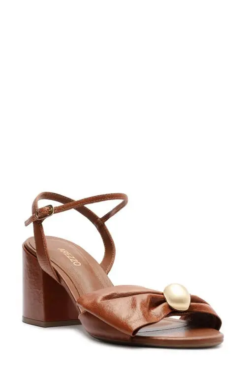 AREZZO Rayna Ankle Strap Sandal - Winter Cognac