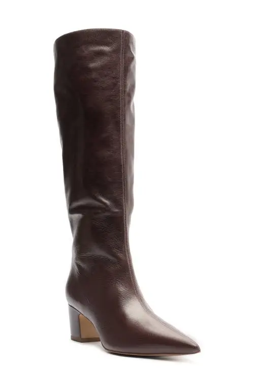 AREZZO Julie Knee High Boot - Grape Brown