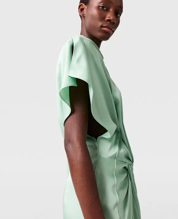 Stella McCartney Cap-sleeve Twist Midi Dress - Light Mint