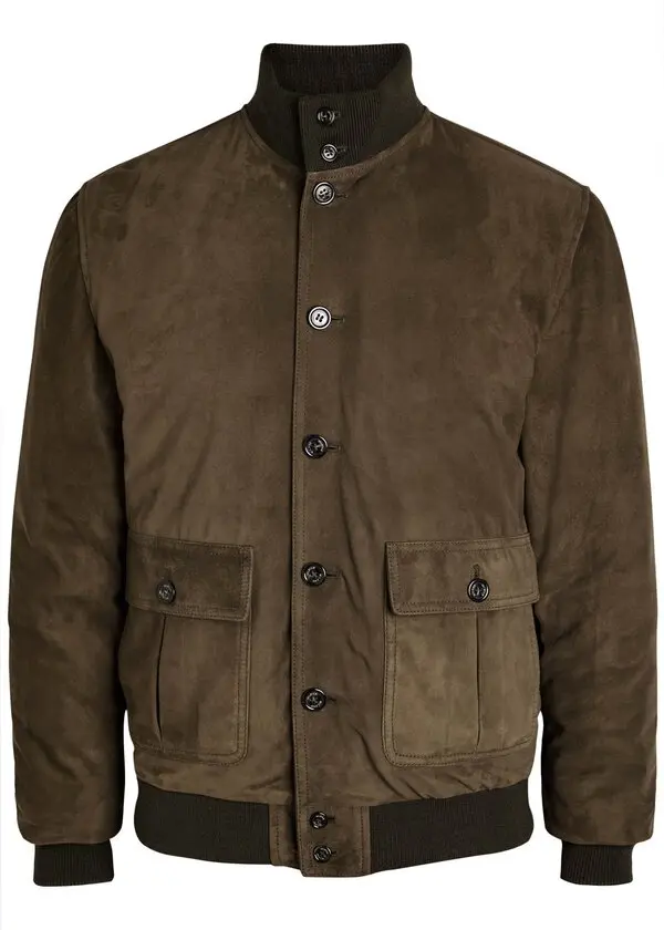 Valstar Ino Quilted Suede Jacket Khaki Editorialist