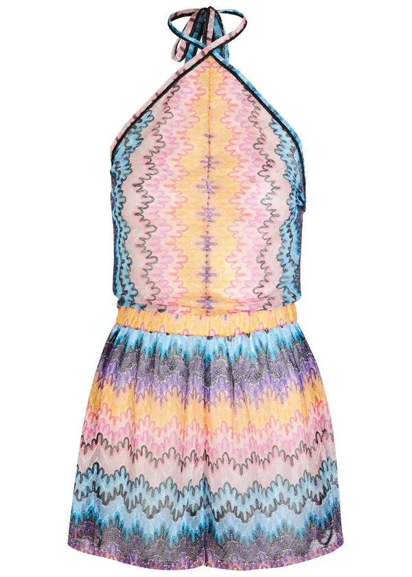 Missoni Zigzag-intarsia Fine-knit Playsuit