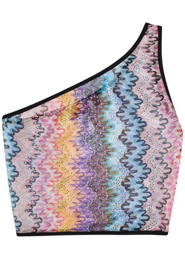 Missoni Zigzag Embellished Fine-knit Top - Multicoloured