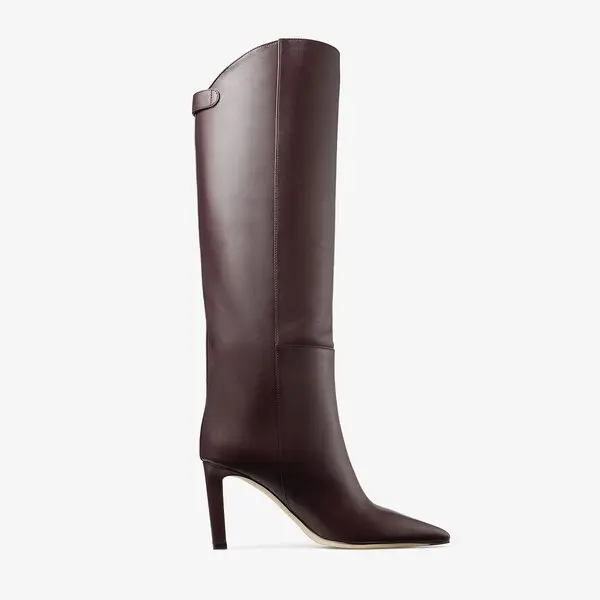 JIMMY CHOO Alizze 85 Knee High Boots - Deep Merlot