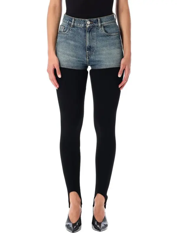 Coperni Hybrid Trompe-l'œil Knit And Denim Pants