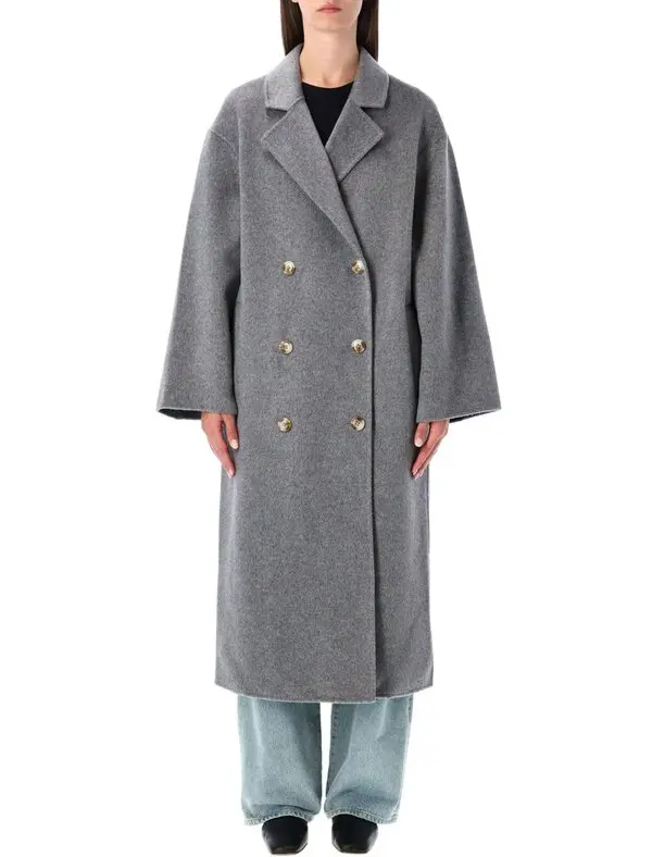 LOULOU STUDIO Borneo Oversized Wool And Cashmere Coat - Grey
