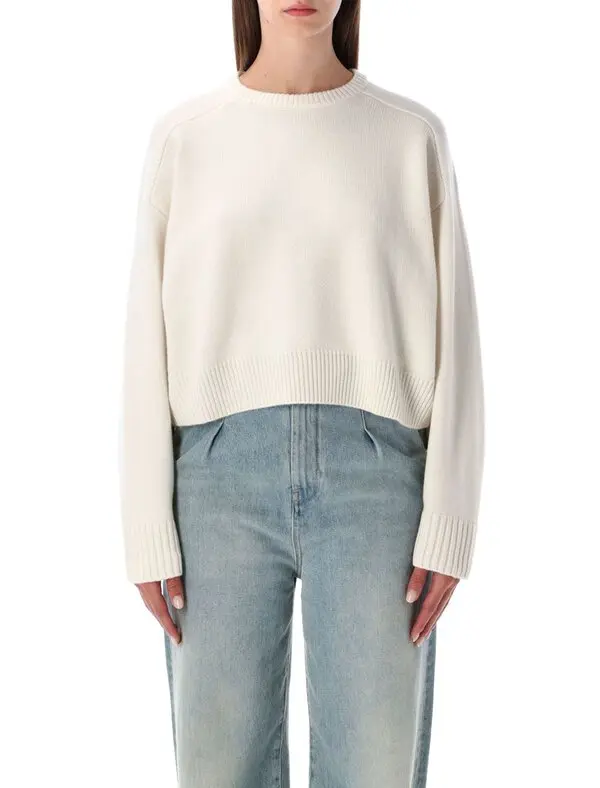 LOULOU STUDIO Bruzzi Cropped Wool And Cashmere Sweater - Beige