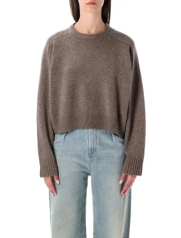 LOULOU STUDIO Bruzzi Cropped Wool And Cashmere Sweater - Taupe Melange