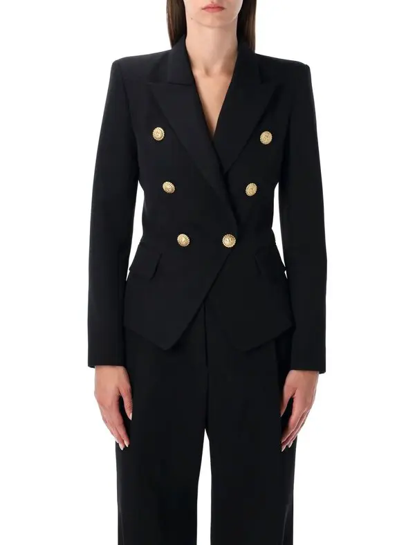Balmain Grain De Poudre 6-button Tailored Jacket - Black
