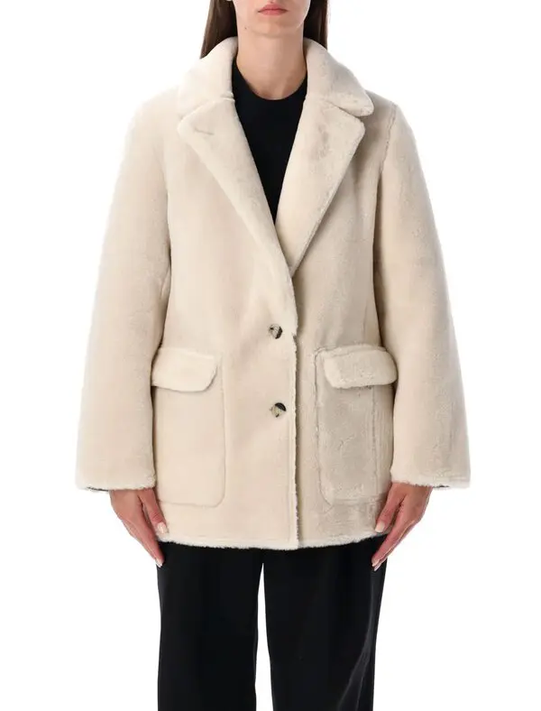URBANCODE Reversible Faux Fur Coat With Suede Interior - Rice Beige
