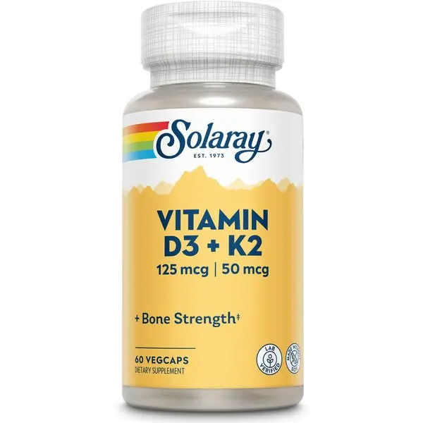 SOLARAY Vitamin D-3 & K-2 60 Capsules