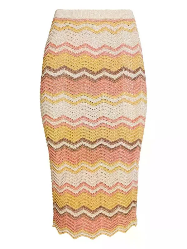 Retrofete Chevron-pattern Crochet Skirt