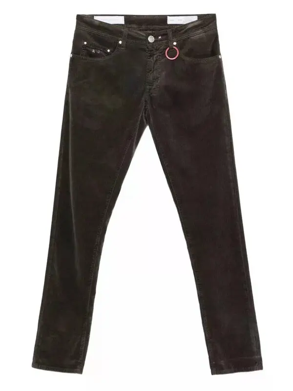 TRAMAROSSA Ring-detail Corduroy Trousers - Brown