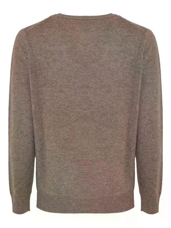 KANGRA Ribbed-trim Crew-neck Sweater - Brown