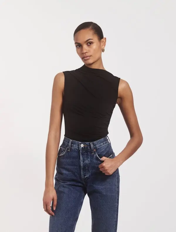 NINETY PERCENT Lui Top In Micromodal - Black