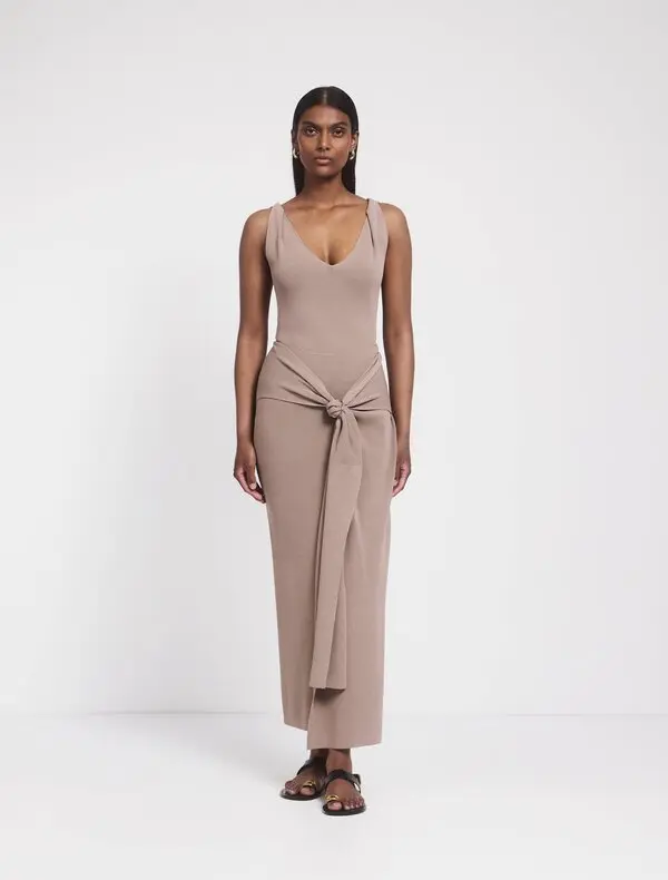 NINETY PERCENT Kalmia Viscose Skirt - Taupe