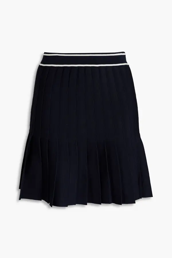 Sandro Pleated Stretch-knit Mini Skirt - Midnight Blue