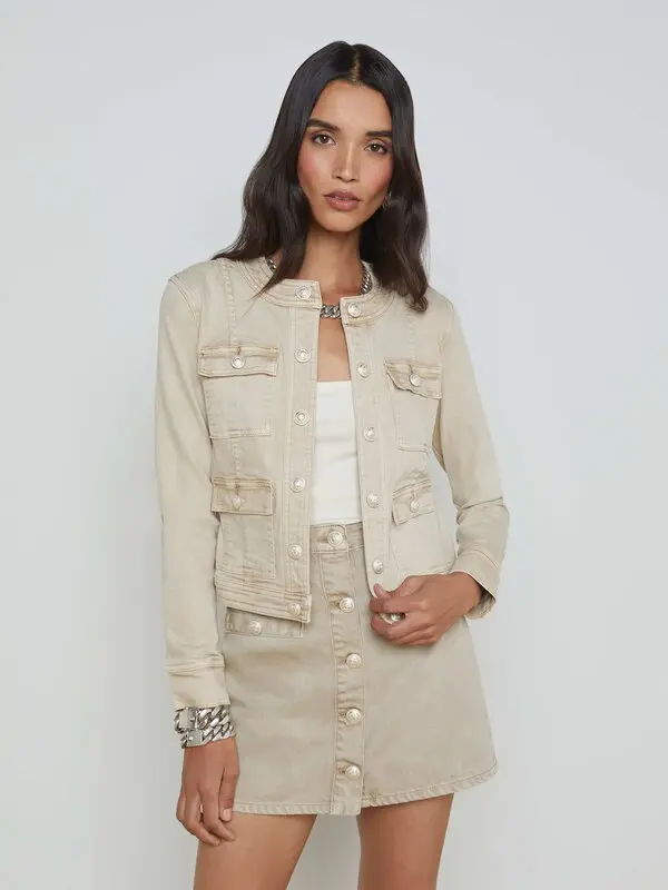 L'Agence Yari Denim Jacket - Biscuit