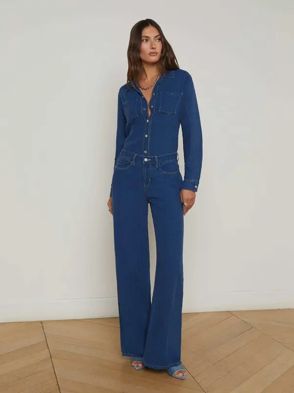 L'Agence Alicent Wide-leg Jean - Heron