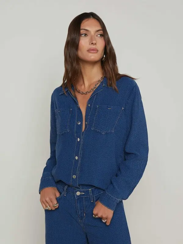 L'Agence Isla Chambray Shirt - Heron