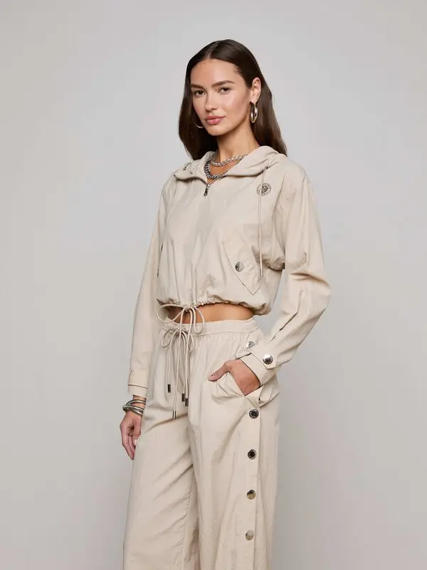 L'Agence Bronwyn Cropped Windbreaker - Cement