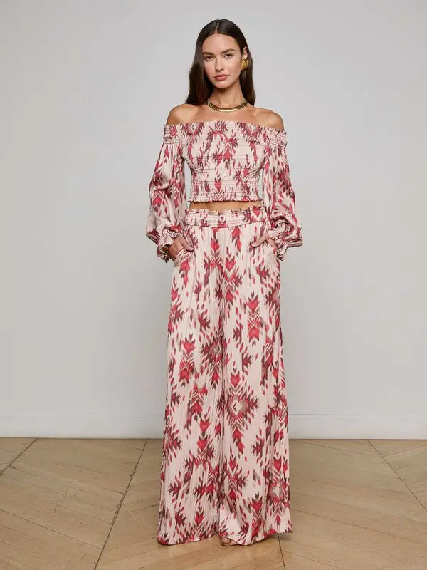 L'Agence Lyra Satin Wide-leg Pants