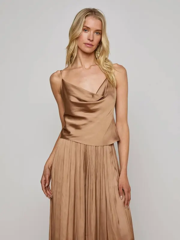 L'Agence Calista Satin Camisole - Ginger Snap