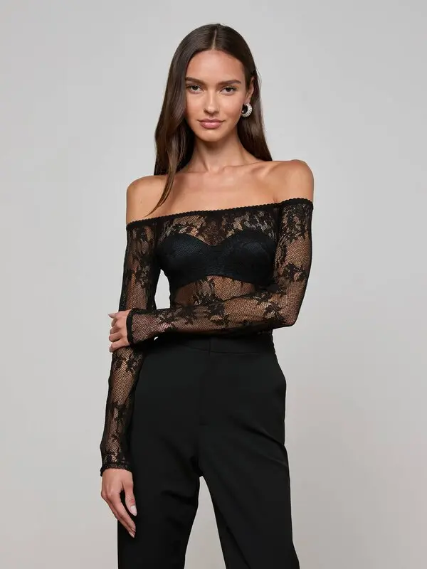 L'Agence Peonie Lace Bodysuit