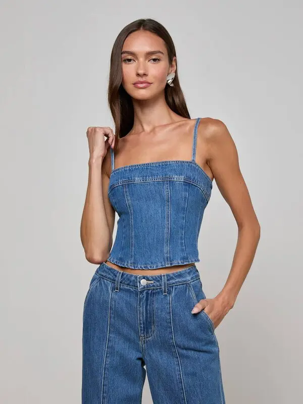 L'Agence Arlin Denim Tank Top - Memphis