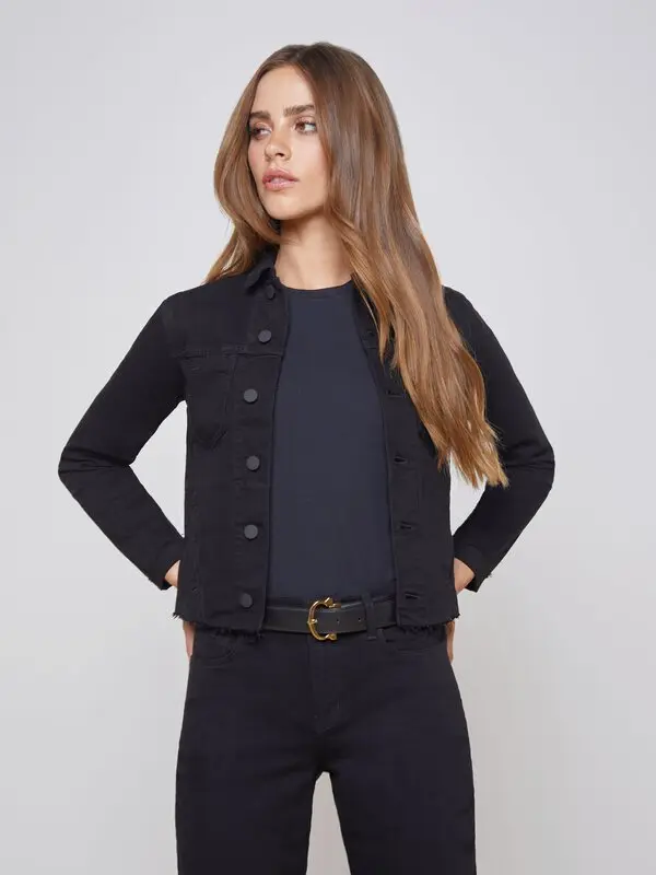 L'Agence Janelle Denim Jacket - Saturated Black