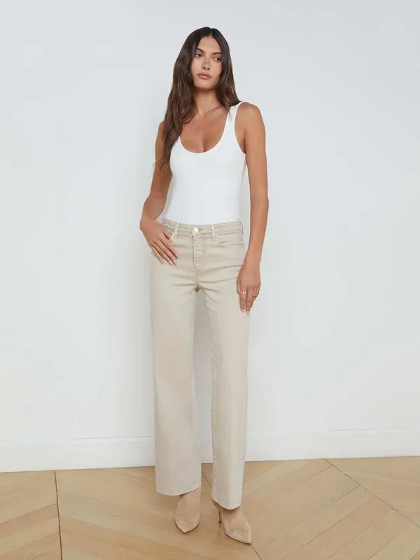 L'Agence Scottie Wide-leg Jean - Biscuit