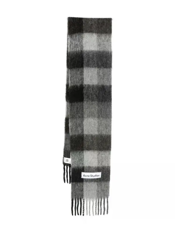 Acne Studios Checked Scarf - Grey