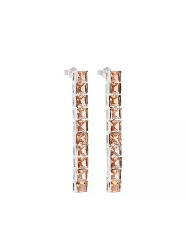 IZABEL DISPLAY Square-stone Earrings - Silver